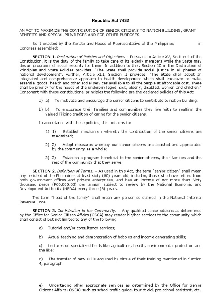 Ra 7432 | PDF | Identity Document | Capital Gains Tax