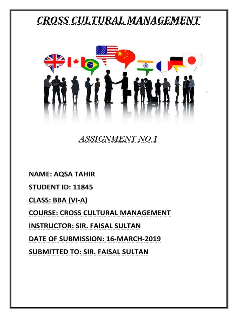 Cross Cultural Management: Assignment No.1 | PDF | Cross Cultural ...