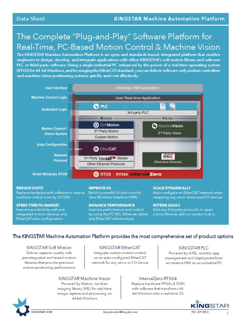 KINGSTAR PC-Based Motion Control | PDF | Programmable Logic Controller | User Interface