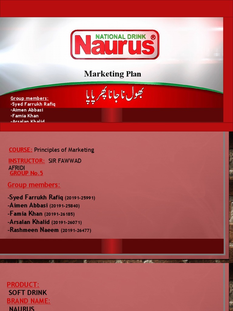 Marketing: Group Members: - Syed Farrukh Rafiq - Aimen Abbasi - Famia ...