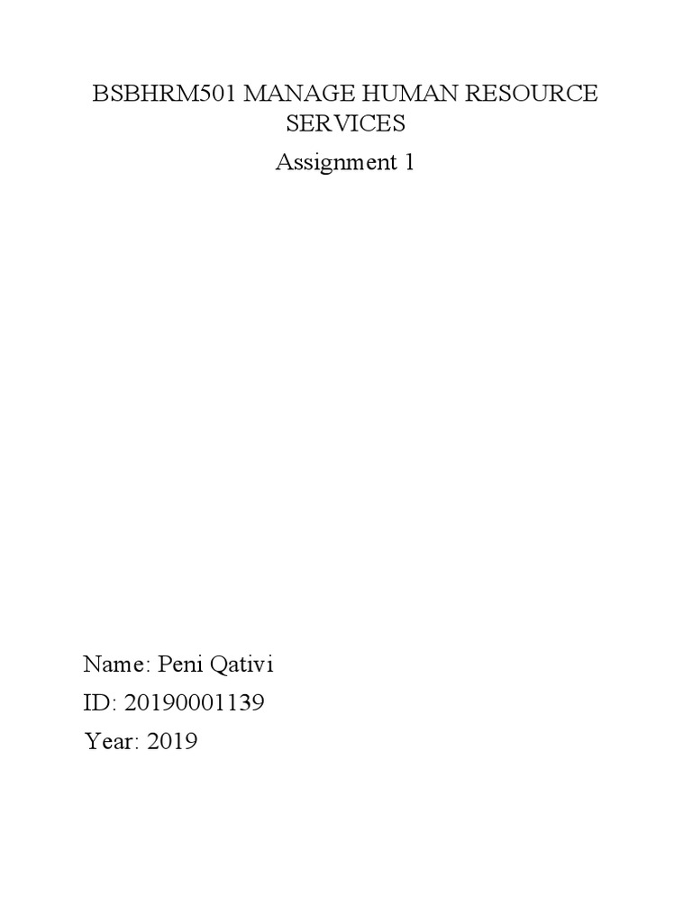 HR Assignment | PDF | Human Resources | Strategic Planning