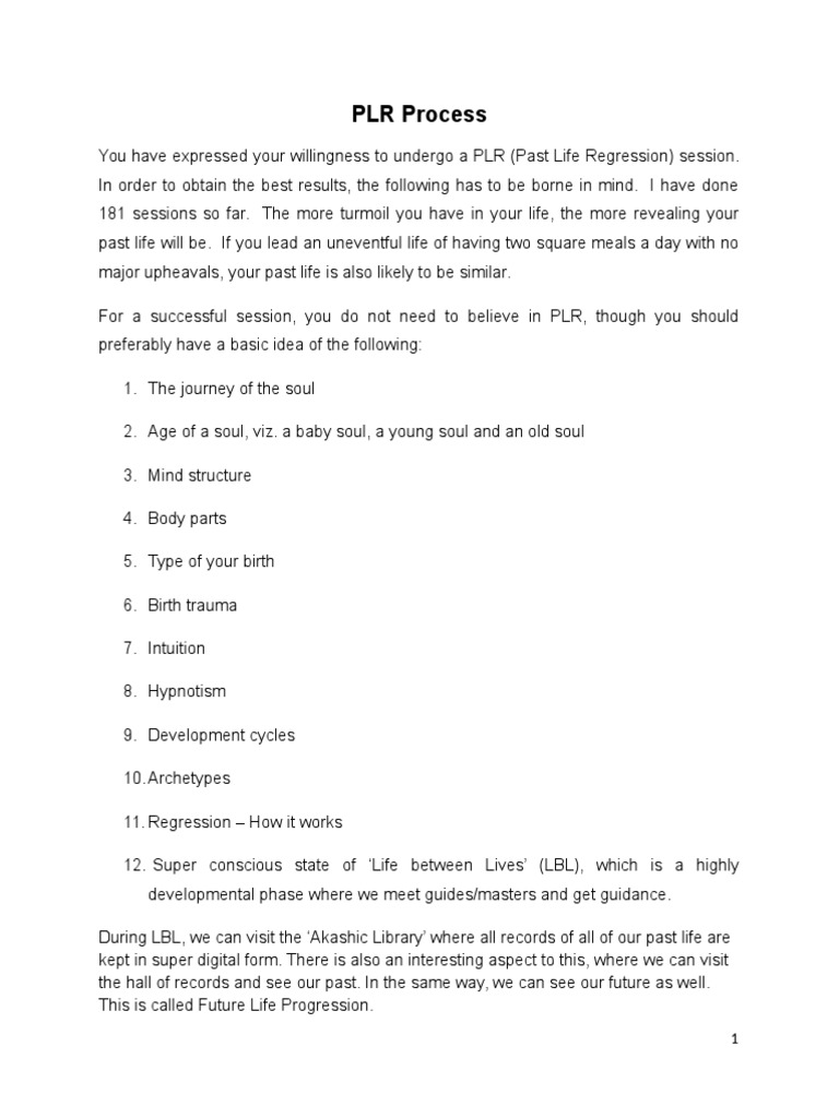 PLR Process | PDF | Dream | Breathing
