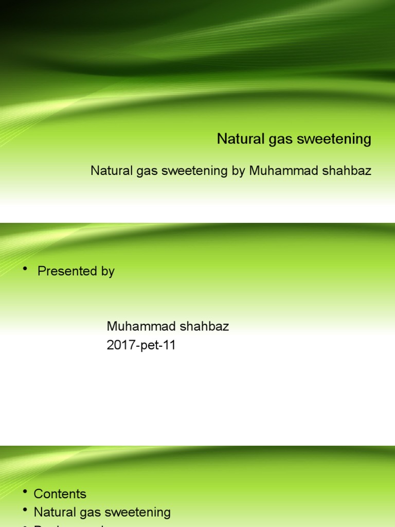 Natural Gas Sweetening | PDF | Applied And Interdisciplinary Physics ...
