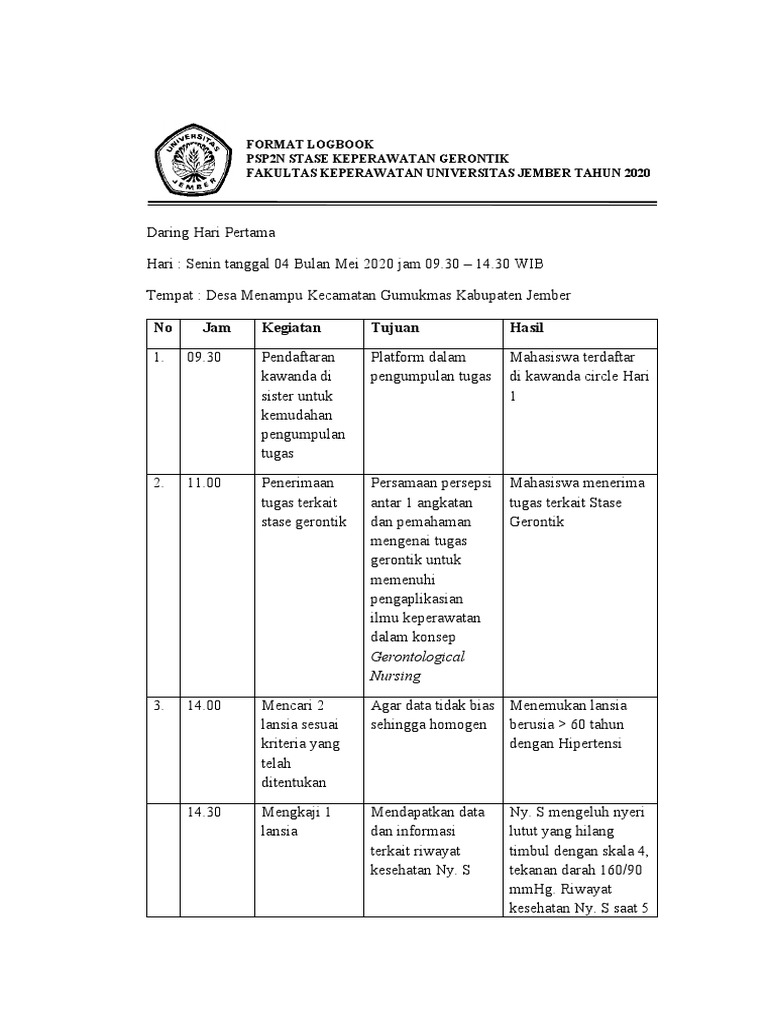 Format Logbook | PDF
