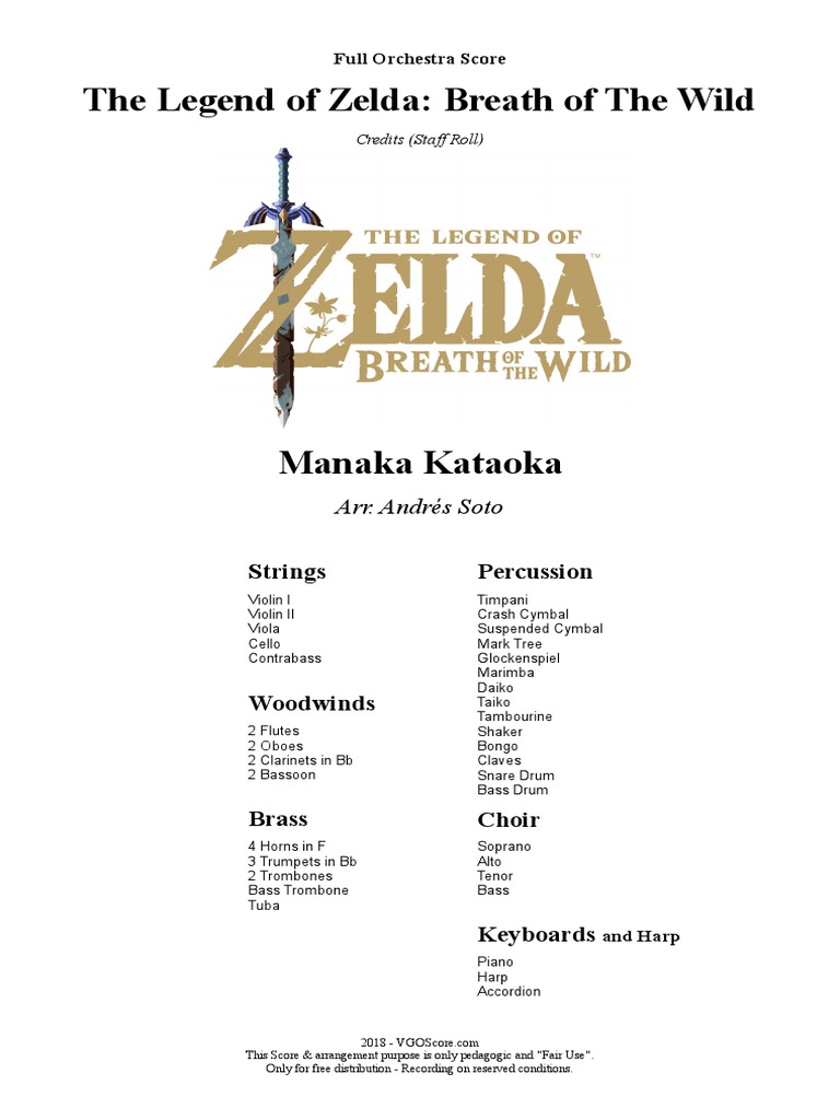Breath of The Wild Credits Staff Roll PDF | PDF | Orchestras | Aerophones