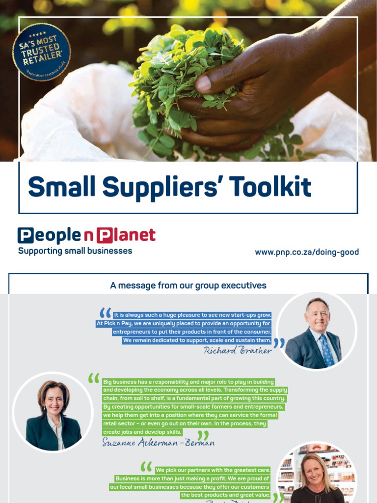 Small Suppliers' Toolkit: WWW - Pnp.co - Za/doing-Good | PDF | Business ...