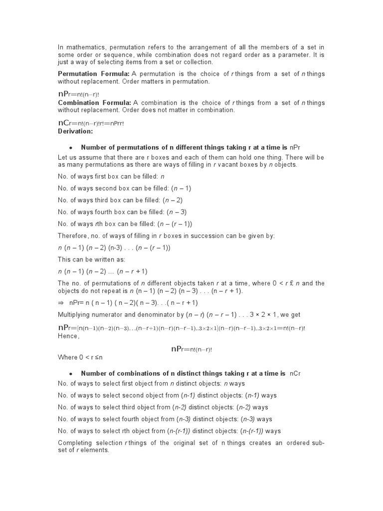 Mathematics | PDF | Permutation | Discrete Mathematics