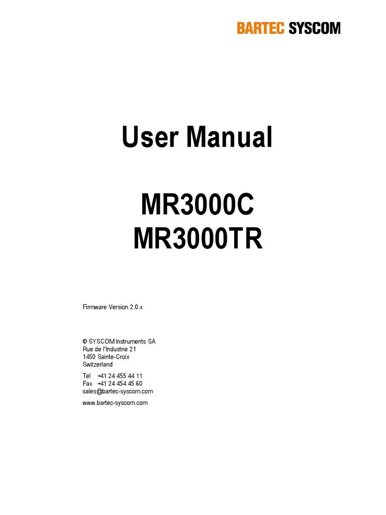 User Manual MR3000C MR3000TR: Firmware Version 2.0.x | PDF | Wi Fi | Ip ...