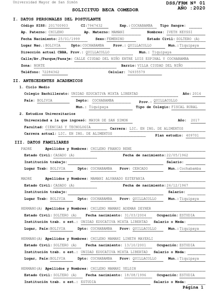 Beca Comedor PDF | PDF