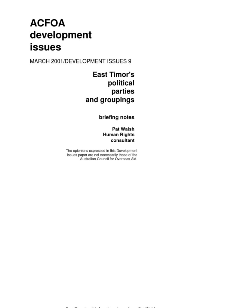 East Timor Political Parties Guide | PDF | East Timor | Government