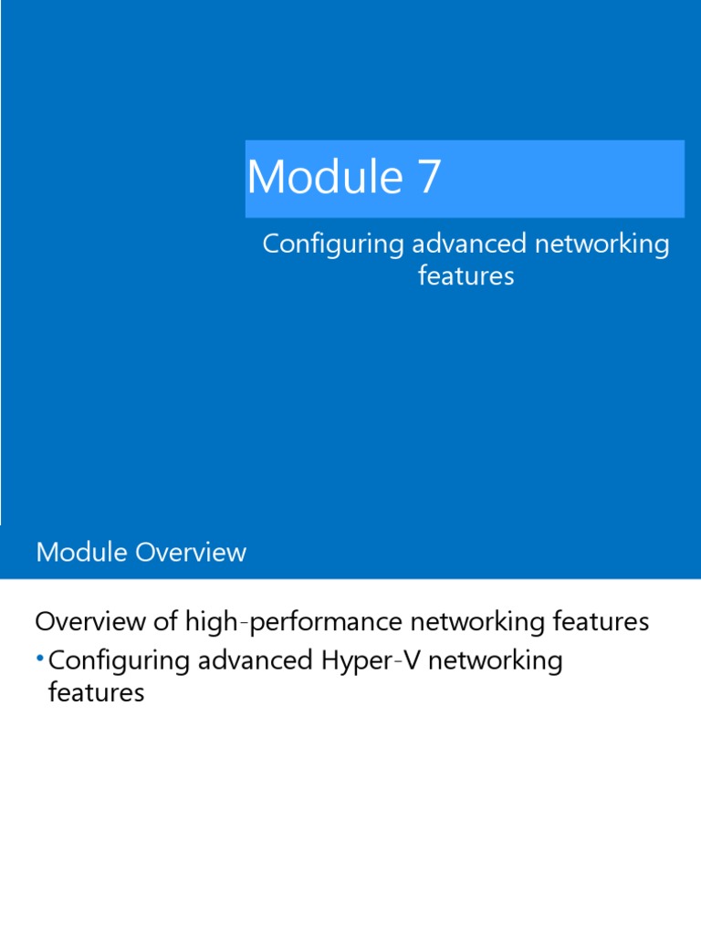 Configuring Advanced Networking Features | Download Free PDF | Hyper V | Network Interface ...