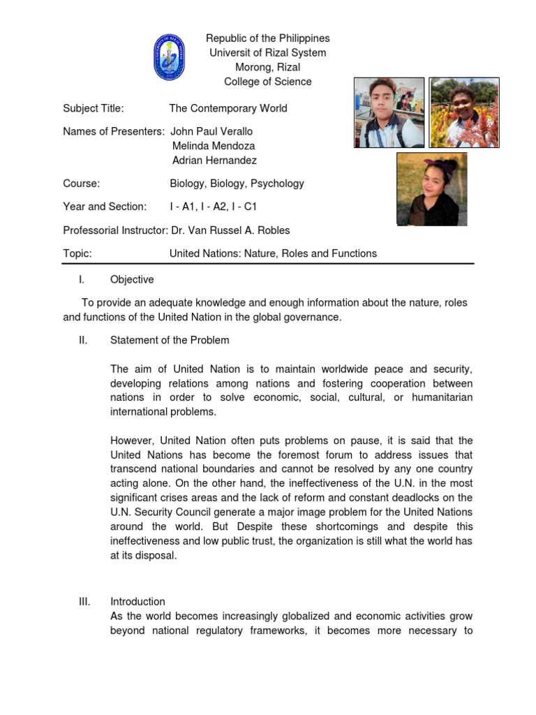 18 - United Nations Nature Roles and Functions | PDF | United Nations ...