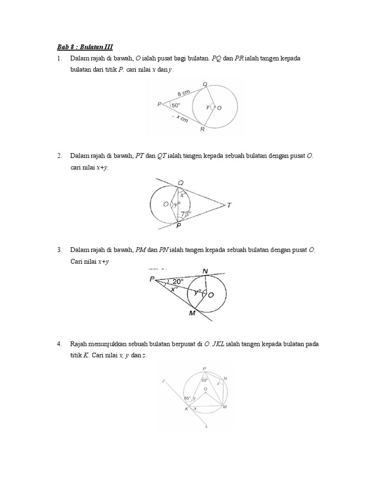 Bab 8 Bulatan III (Latihan) - 1 | PDF
