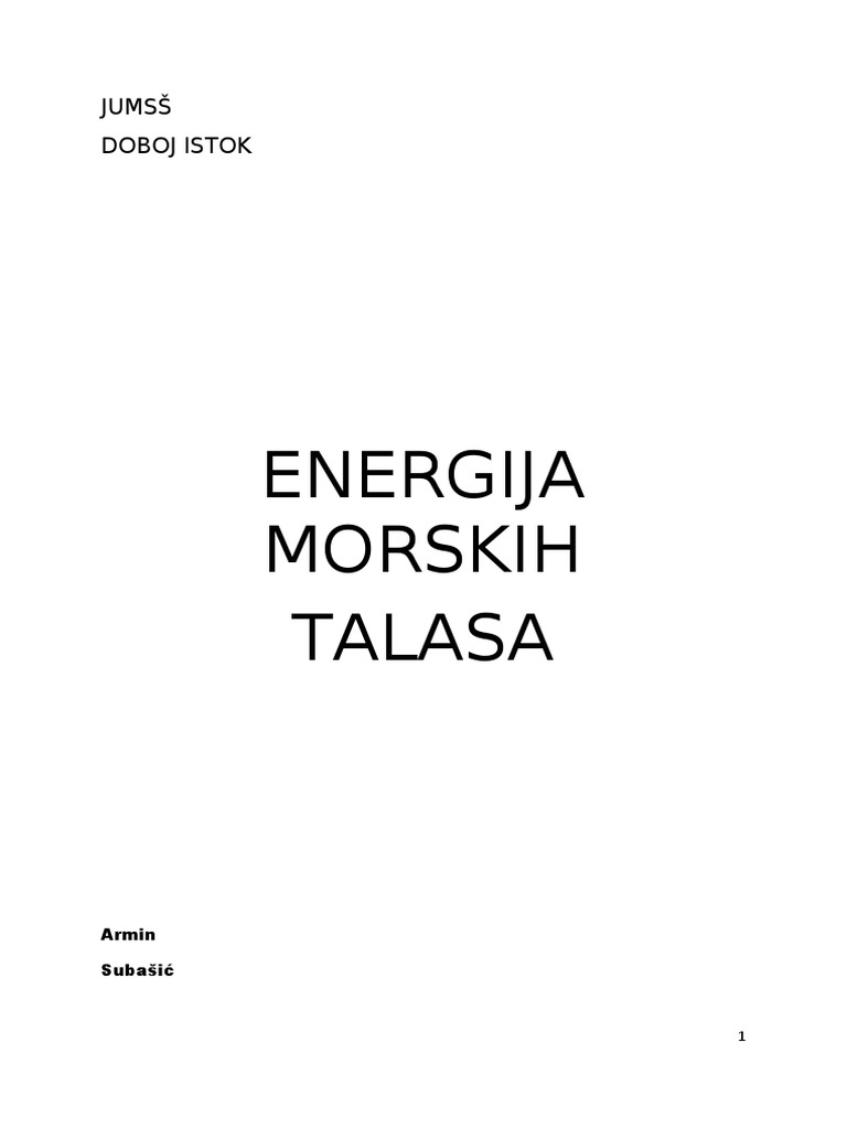 Energija Morskih Talasa | PDF