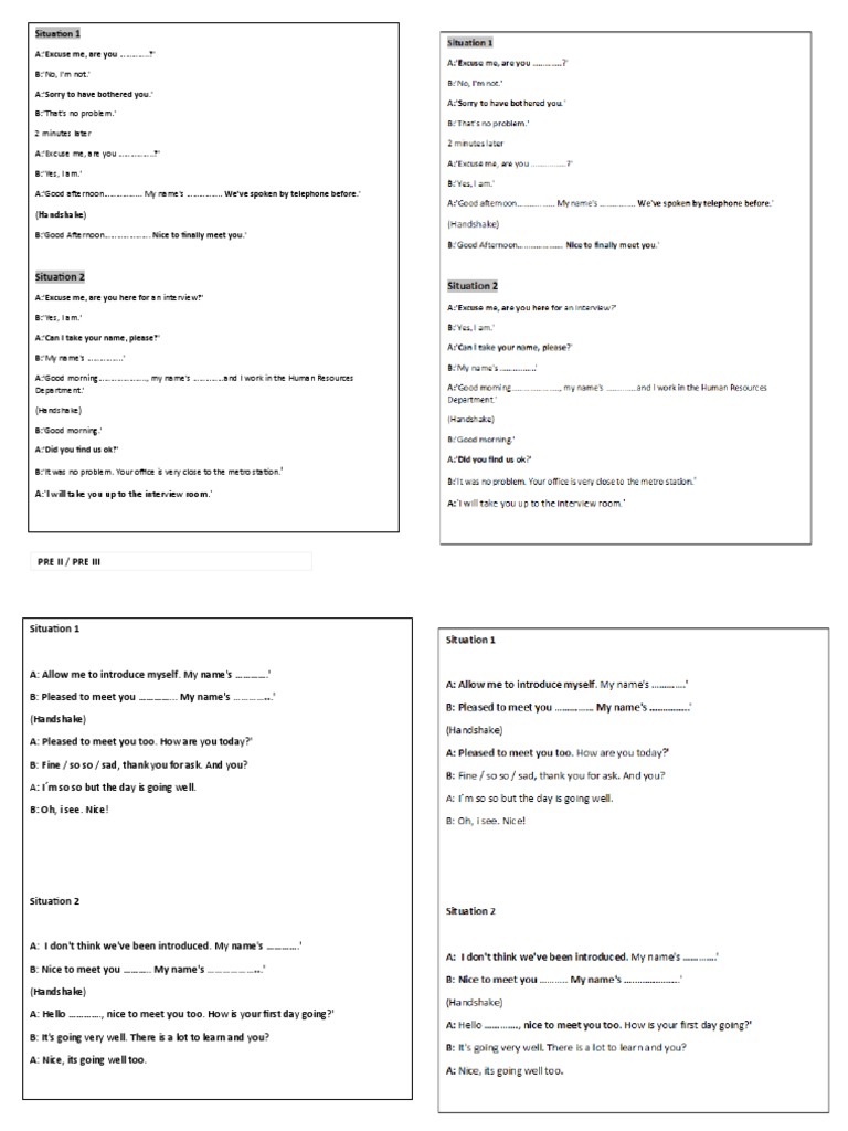 A Collection of Mock Job Interview Scenarios | PDF