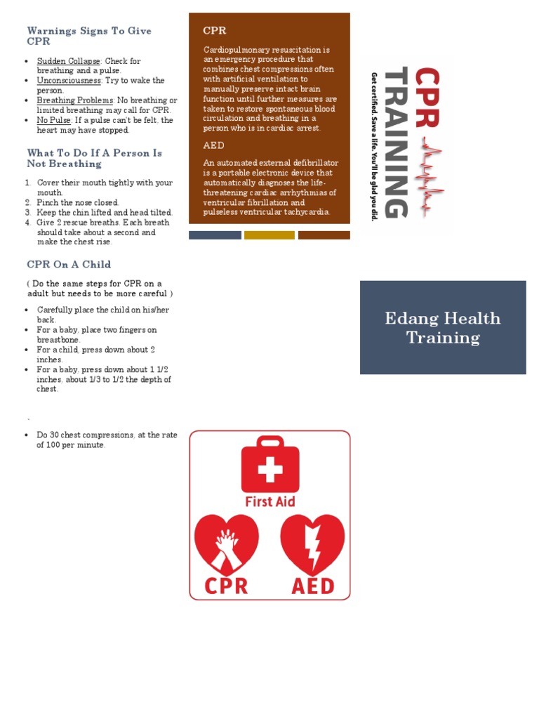 CPR Brochure Project | PDF | Cardiopulmonary Resuscitation | Diseases ...