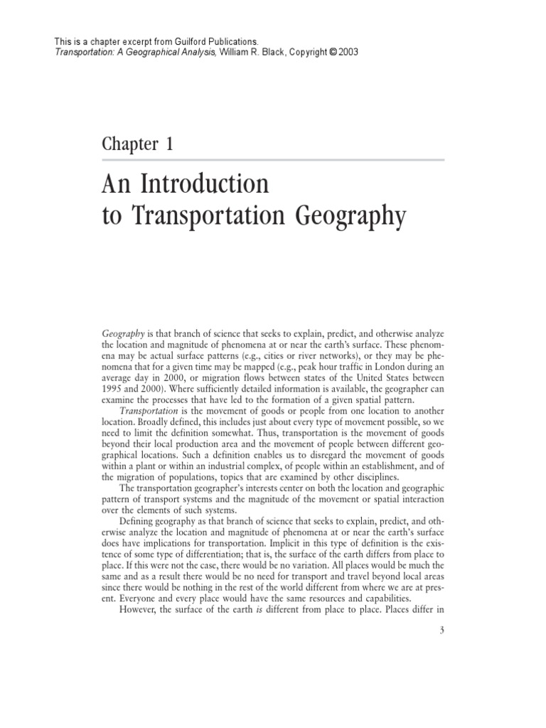 Black, An Introduction To Transportation Geography | PDF | Geography ...