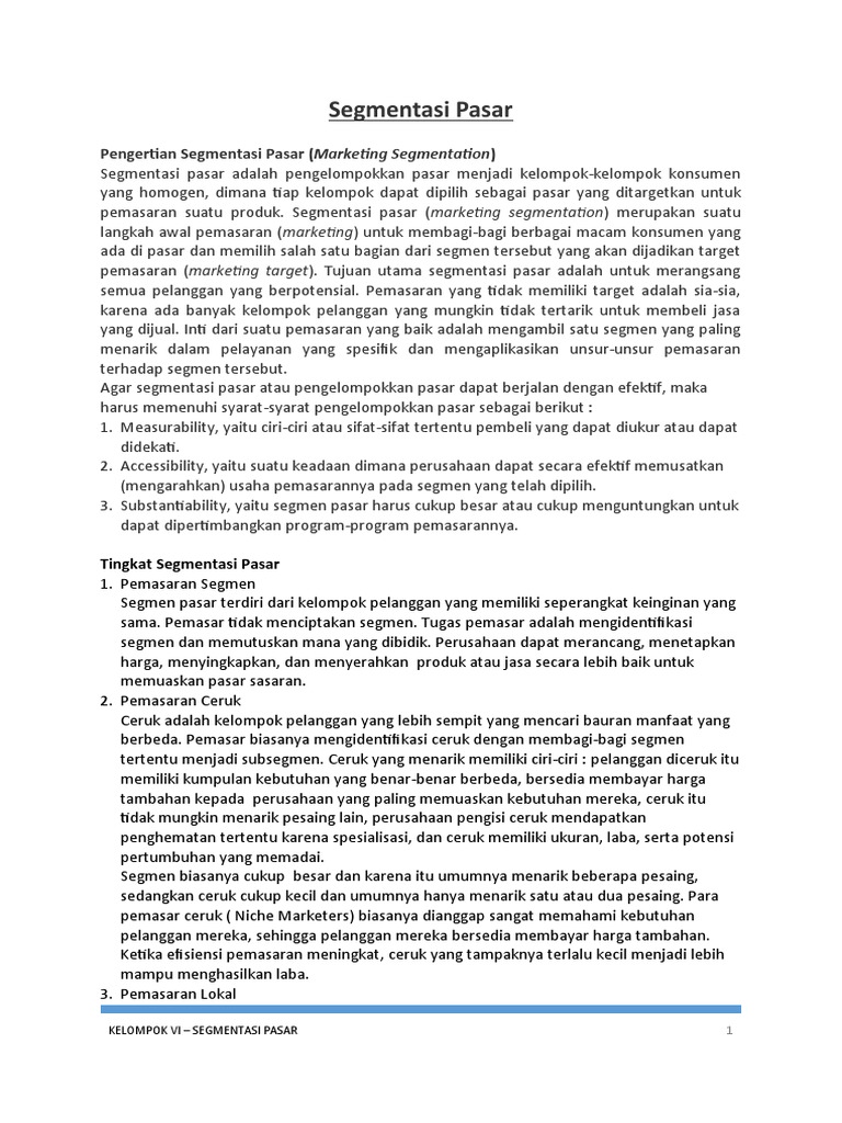 Bahan Segmentasi | PDF