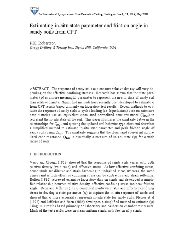 2010 - CPT - Robertson - Estimating In-Situ State Parameter and ...