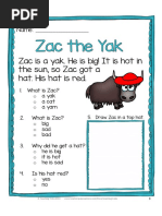 CVC Fluency Sentences Read and Color Short U Words Worksheet ...