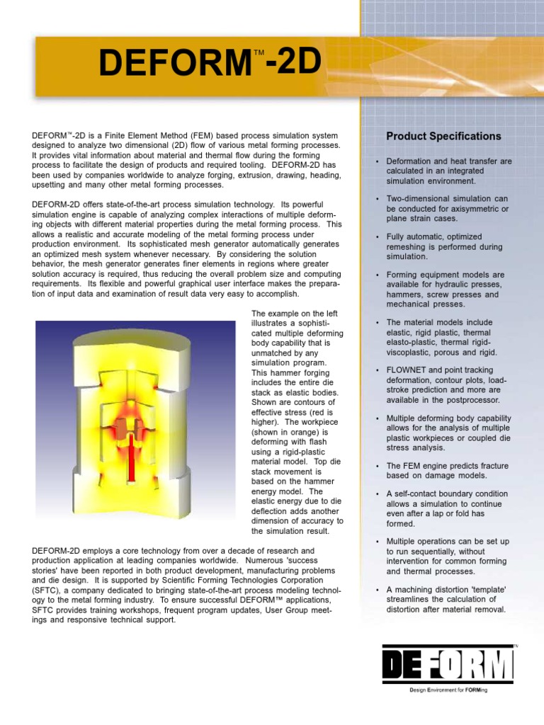 Deform - 2D: Product Specifications | PDF | Simulation | Deformation ...
