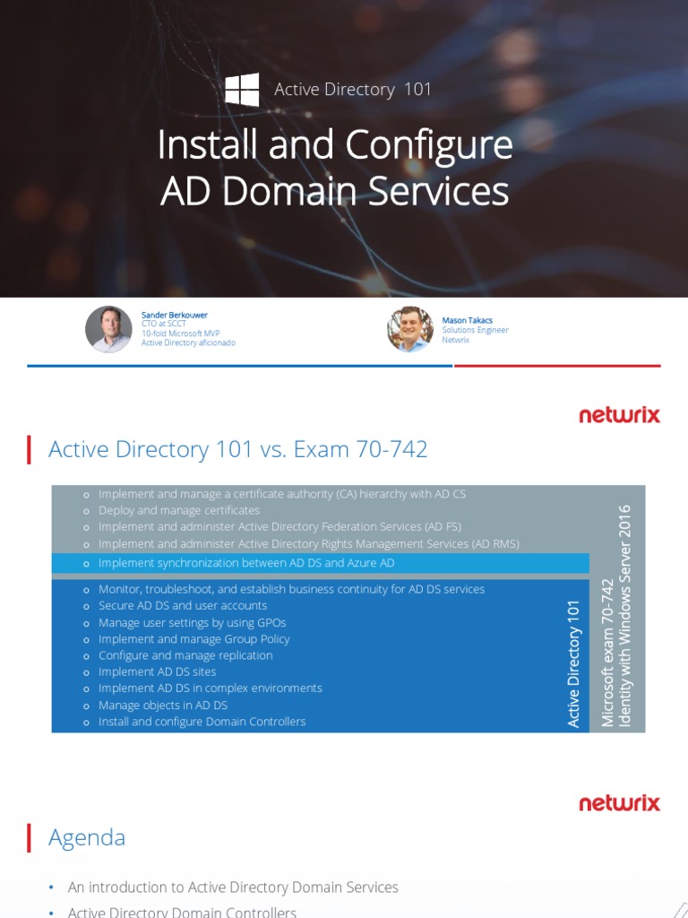 Active Directory 101 Install And Configure Ad Domain Services Pdf Active Directory