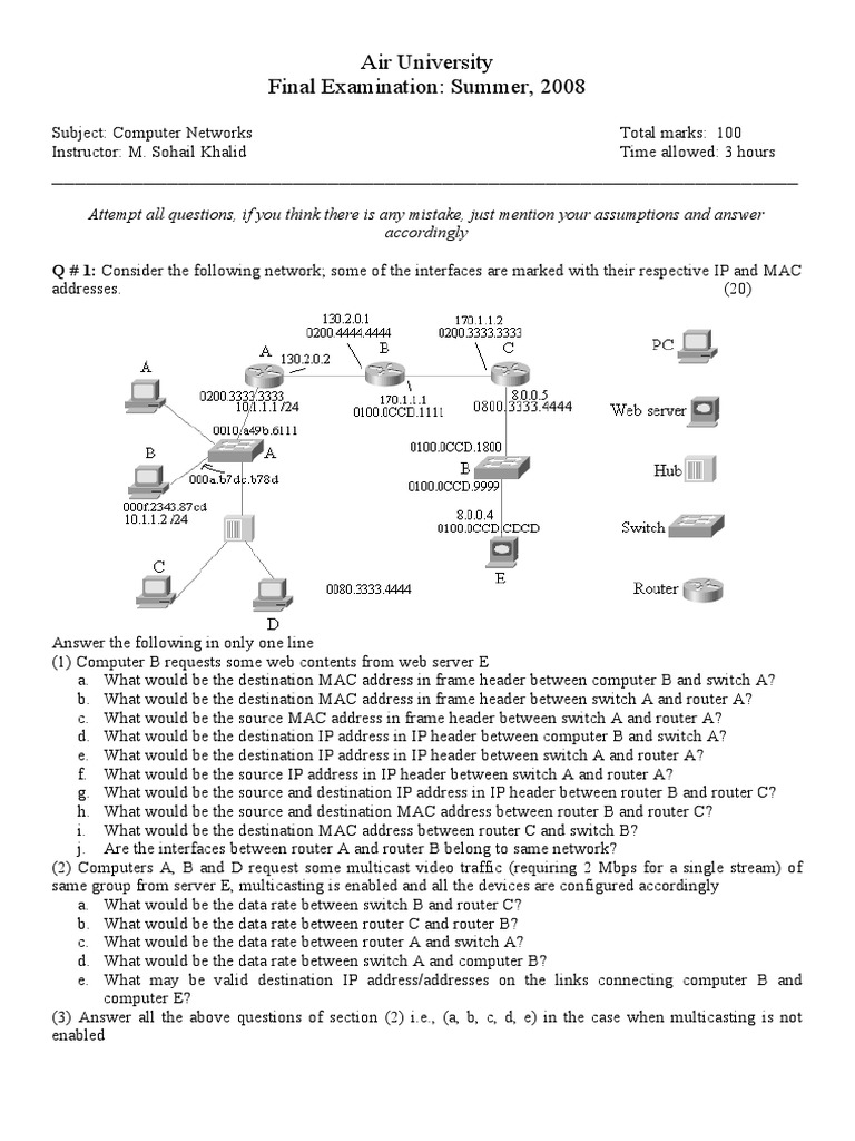 Final sm08 | PDF | Transmission Control Protocol | Router (Computing)