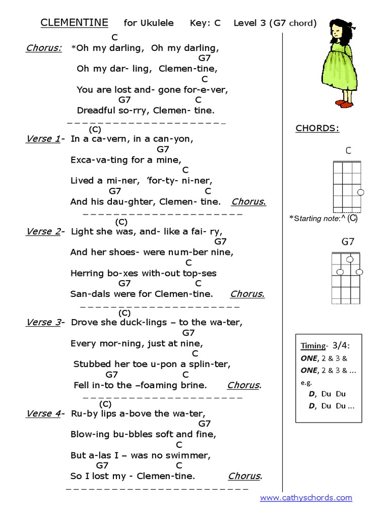 Clementine Ukulele Chords and Lyrics | PDF | Home & Garden