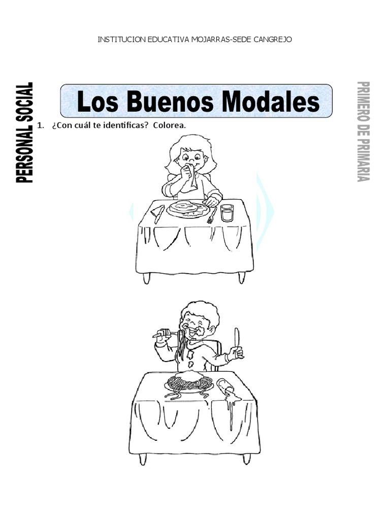 Dibujos Para Colorear De Buenos Modales