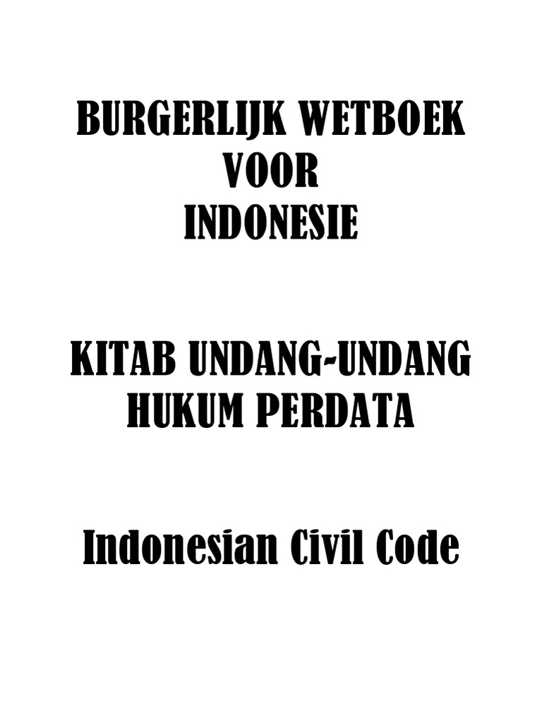 FW051-Trilingual Indonesian Civil Code PDF | PDF