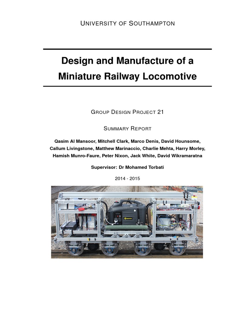 Design of A Minature Locomotive | PDF | Locomotives | Engineering