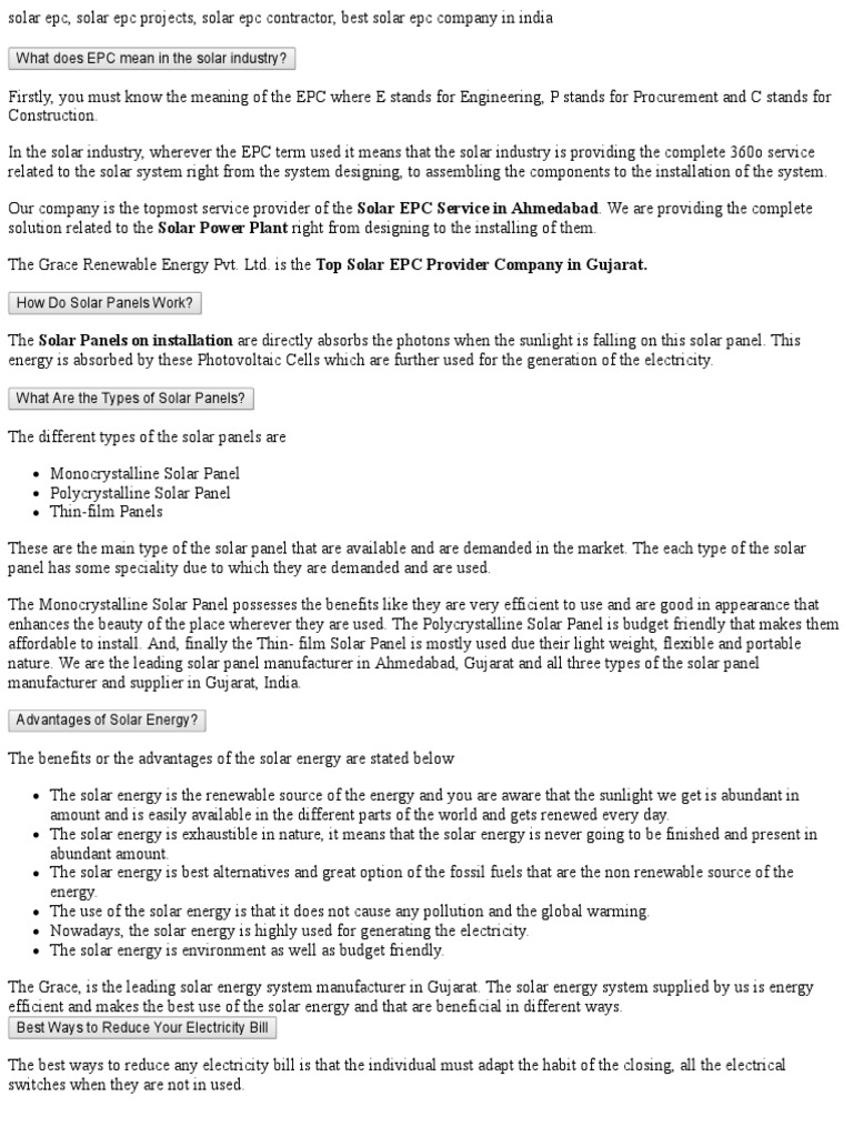 Solar Epc Solar Epc Projects Solar Epc Contractor Best Solar Epc
