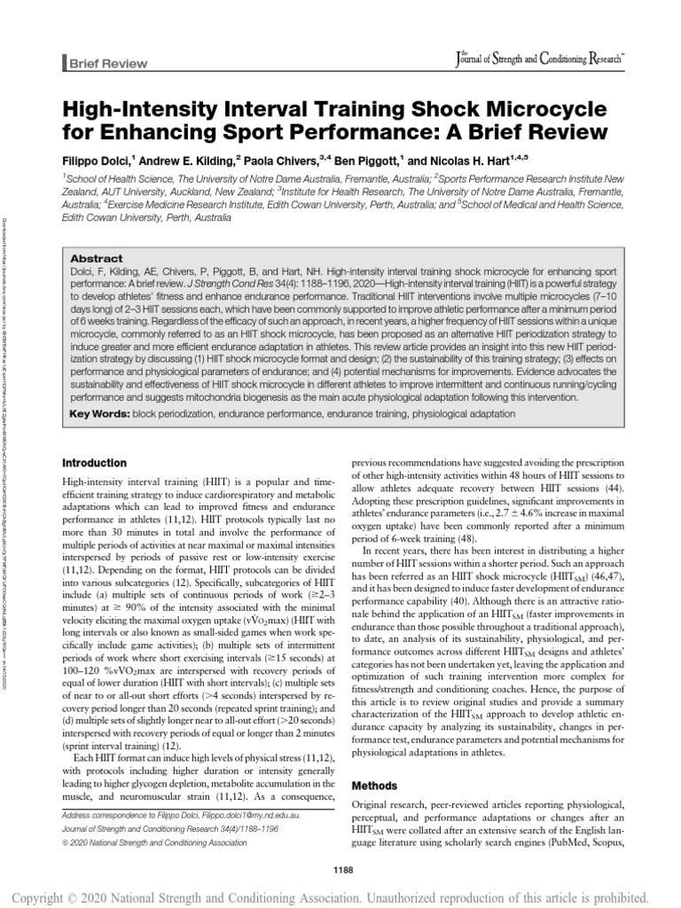 High Intensity Interval Training Shock Microcycle.39 | PDF | High ...