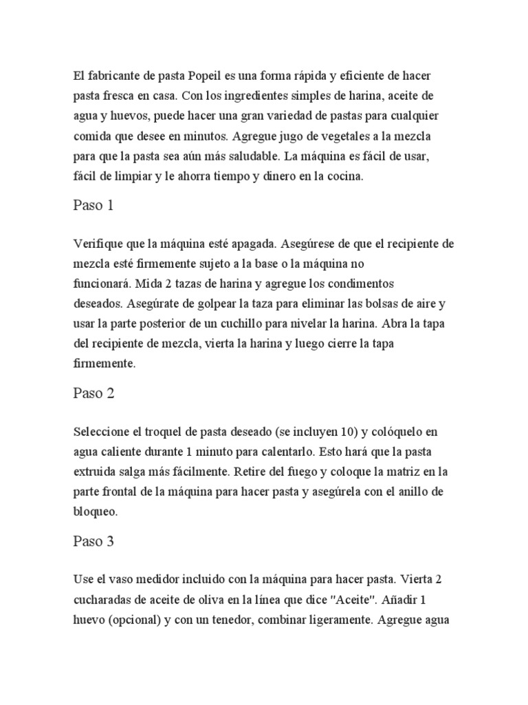 Como Hacer Los Spagetti | PDF