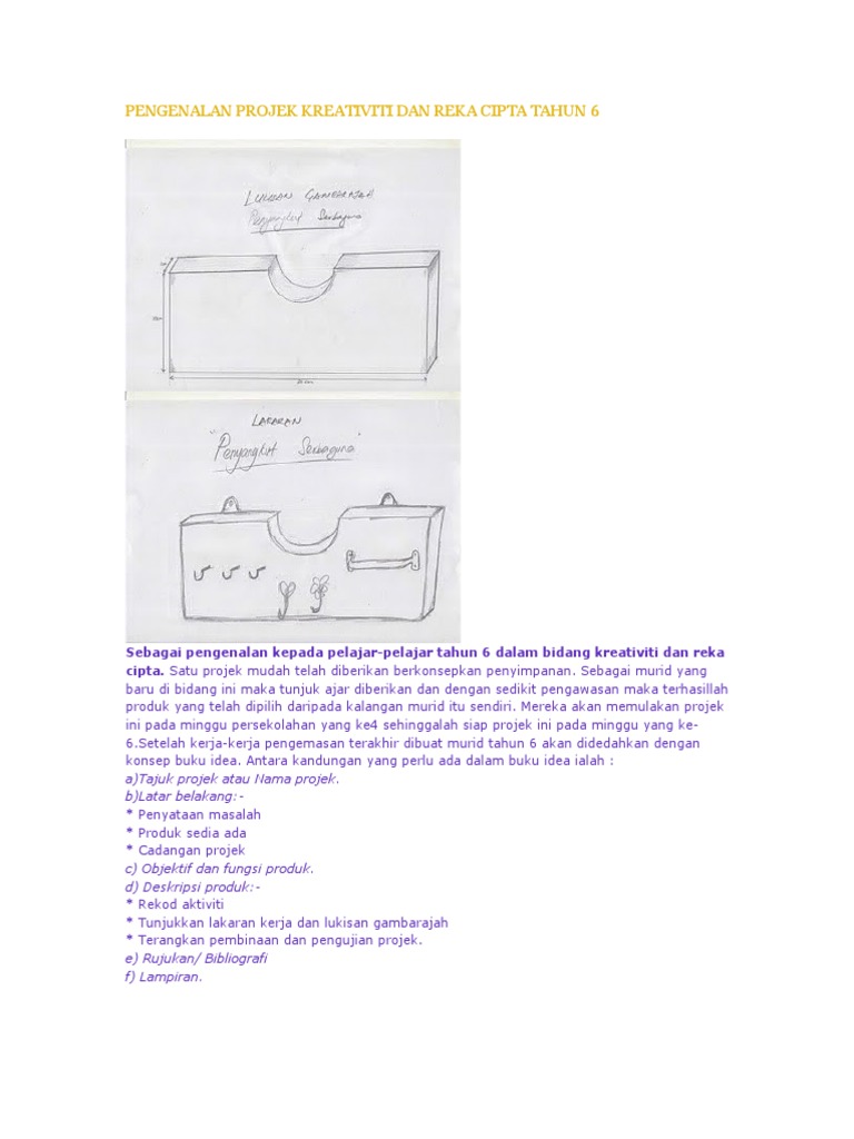 Pen Gen Alan Projek Kreativiti Dan Reka Cipta Tahun 6 | PDF