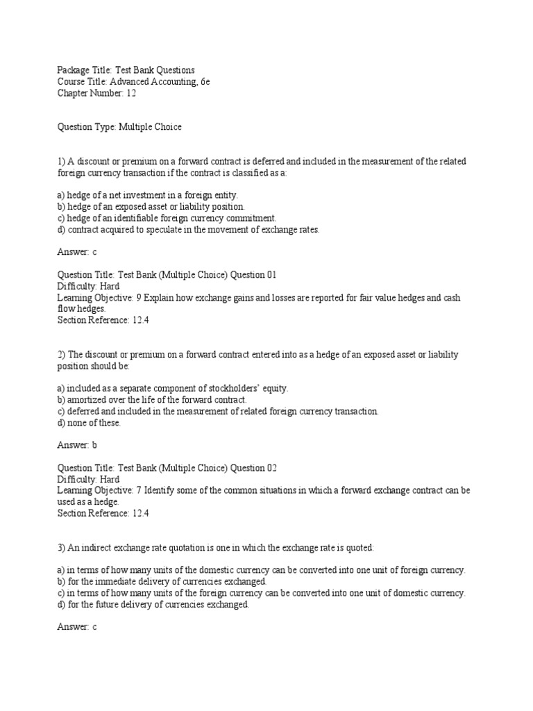 CH 12 | PDF | Exchange Rate | Hedge (Finance)