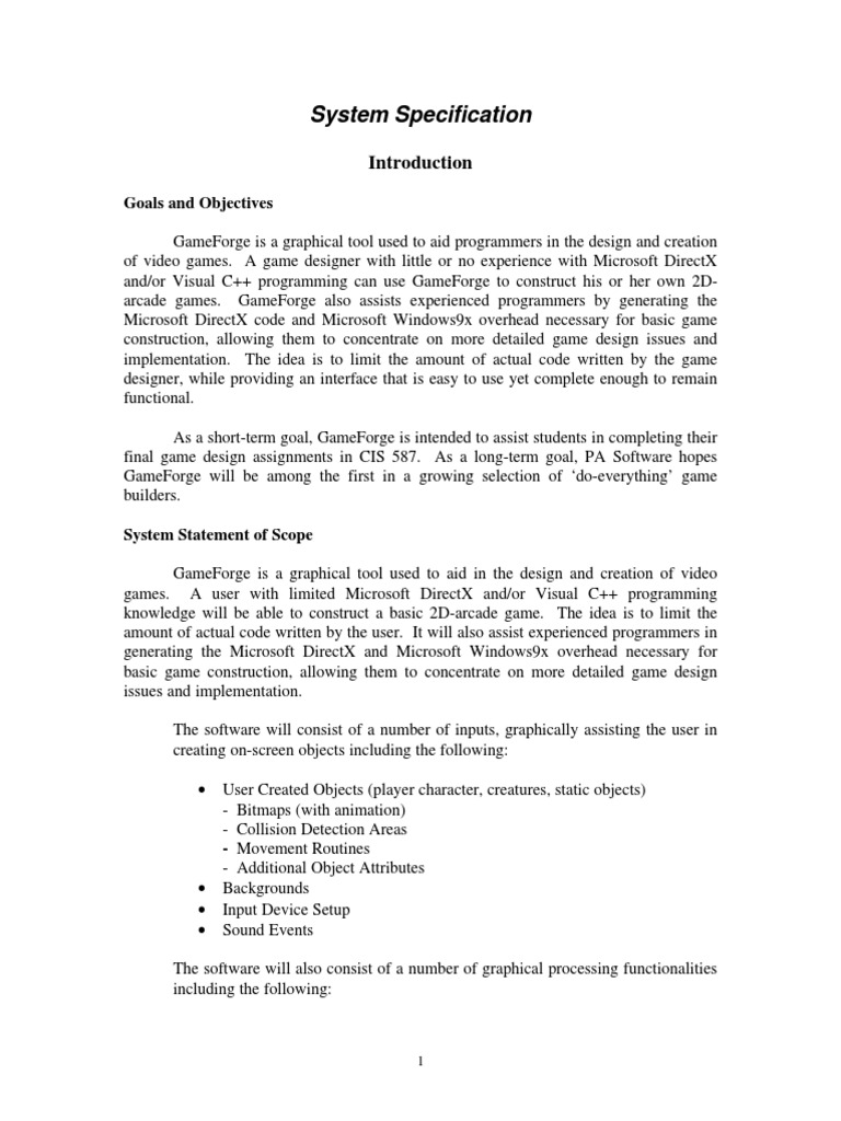 Notes On System Specification | PDF | Graphical User Interfaces | C++