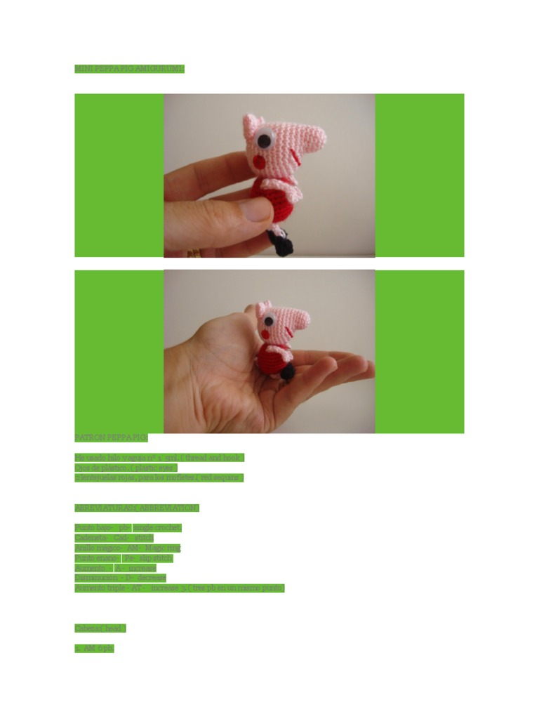 Patrón Amigurumi Peppa Pig Paso a Paso | PDF | Artes del Lenguaje y ...