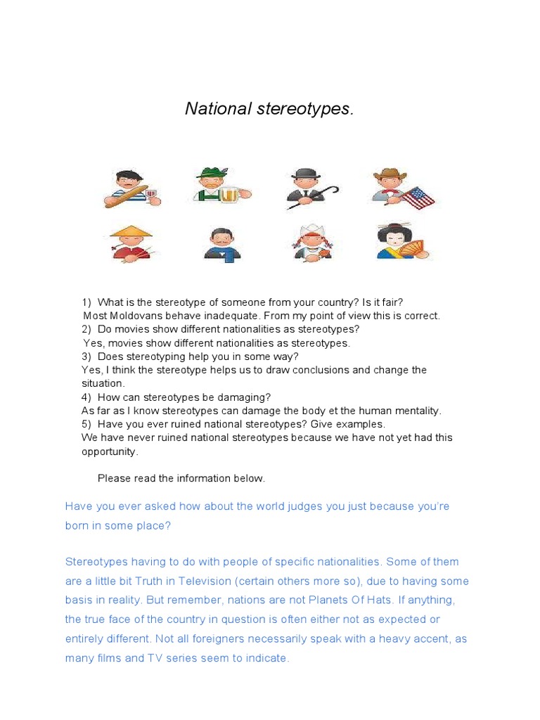 National Stereotypes | PDF | Stereotypes | Social Psychology