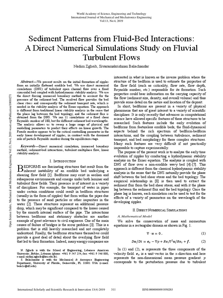 Sediment Patterns From Fluid Bed Interactions A Direct Numerical Simulations Study On Fluvial ...