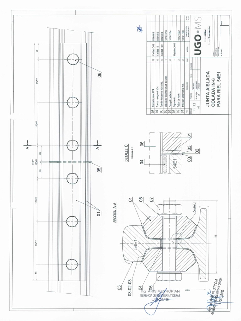 Eclisa O Junta Aislada Colada 54E1 INP-6 - JAC | PDF