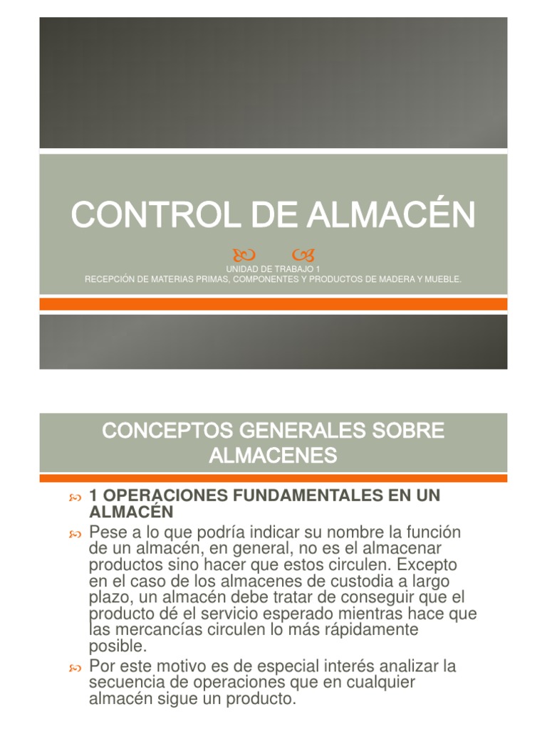 Control de Almacén: Operaciones y Tipos | PDF | Almacén | Logística