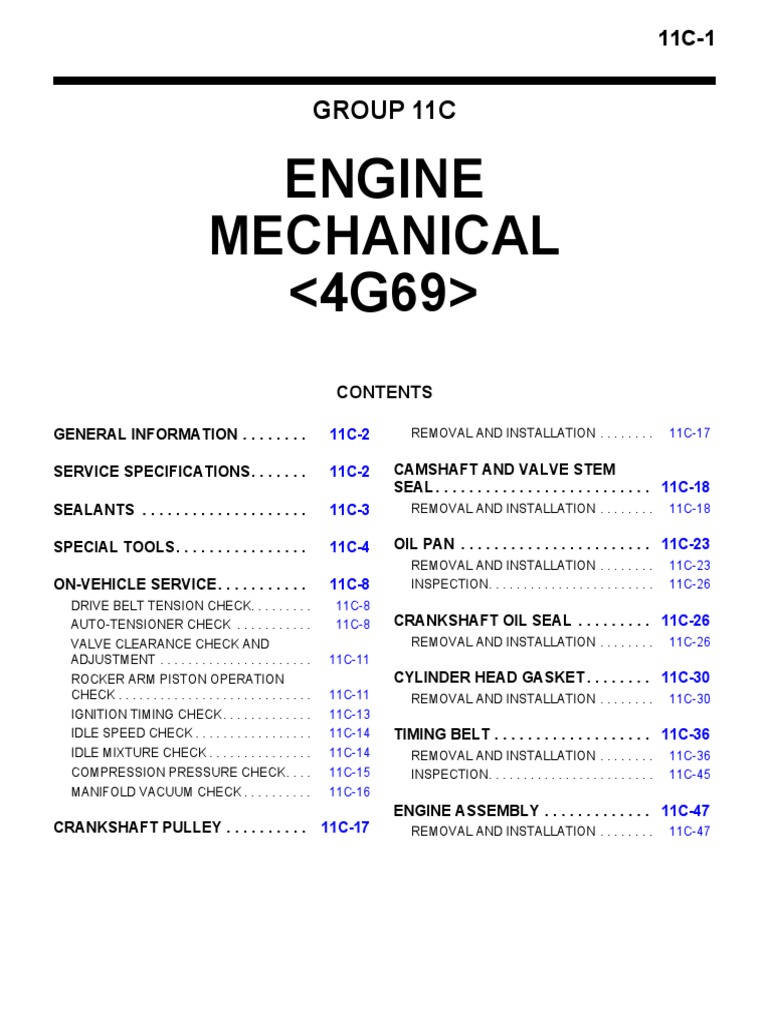 Engine Mechanical : Group 11C | PDF | Belt (Mechanical) | Piston