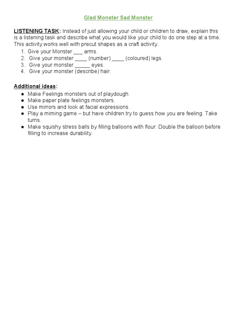 Glad Monster Sad Monster | PDF