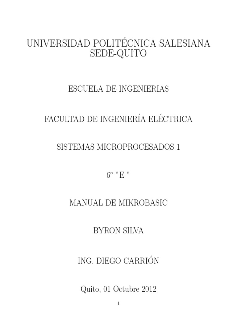 Manual de Mikrobasic Byron Silva | PDF | Poco | Teoría de la computación