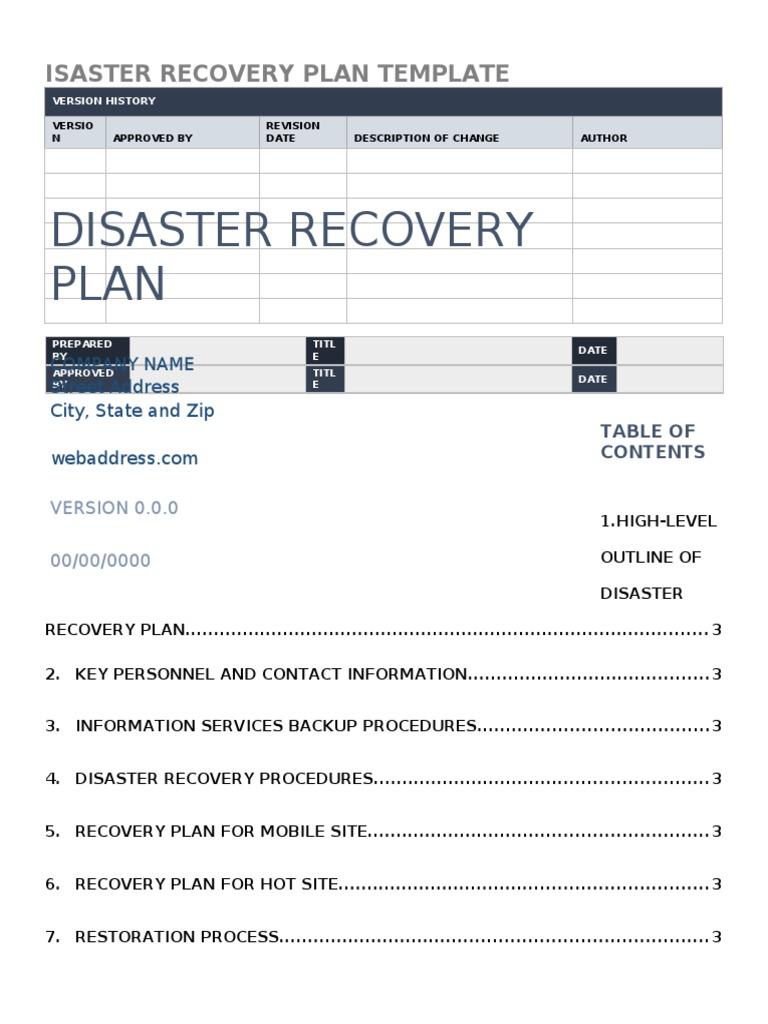 Disaster Recovery Plan | PDF | Disaster Recovery | Information Science