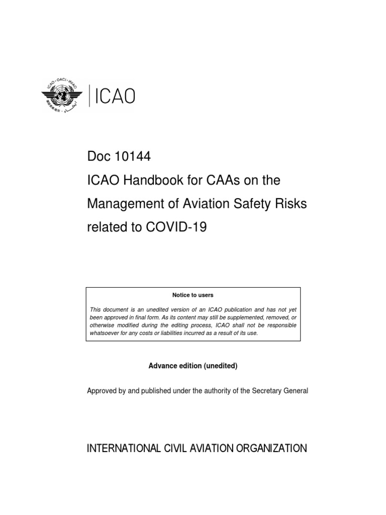ICAO Guidance on COVID-19 Safety Risks | PDF | Risk | Risk Management