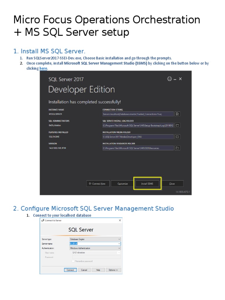 Configuring Microsoft SQL Server and Installing Micro Focus Operations Orchestration: A Step-by ...