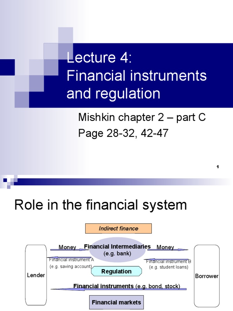 Financial Instruments and Regulation: Mishkin Chapter 2 - Part C Page ...