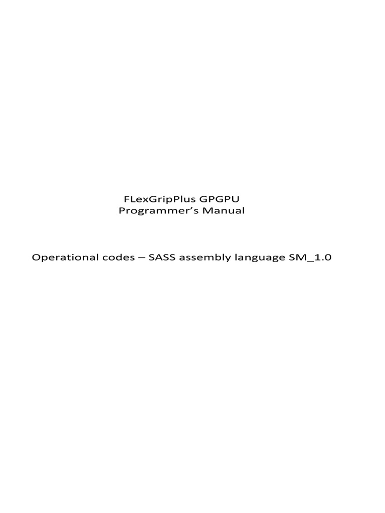 Programmers Manual FlexGripPlus SASS | PDF | Integer (Computer Science) | Assembly Language